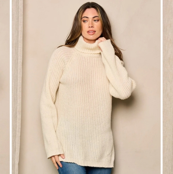 Sweaters | 147 Long Sleeve Turtle Neck Side Slit Pullover Sweater Only ...